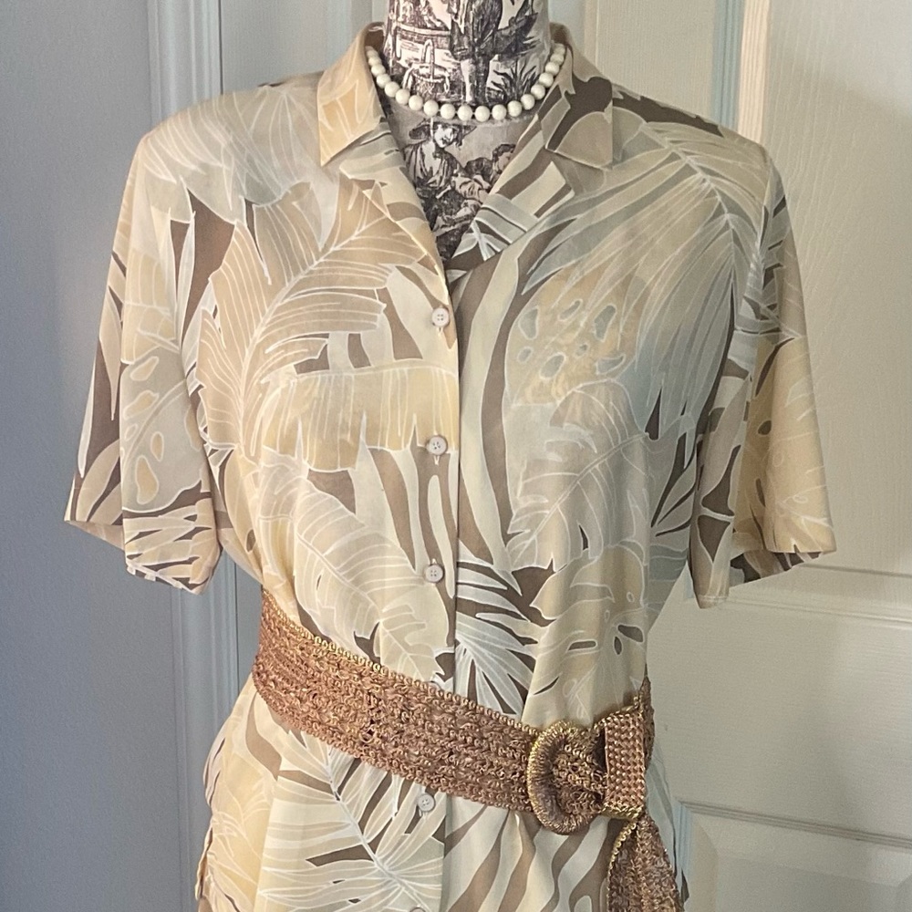 Vintage 1990 Horst Basler Tropical Gold Two Piece Dre… - Gem